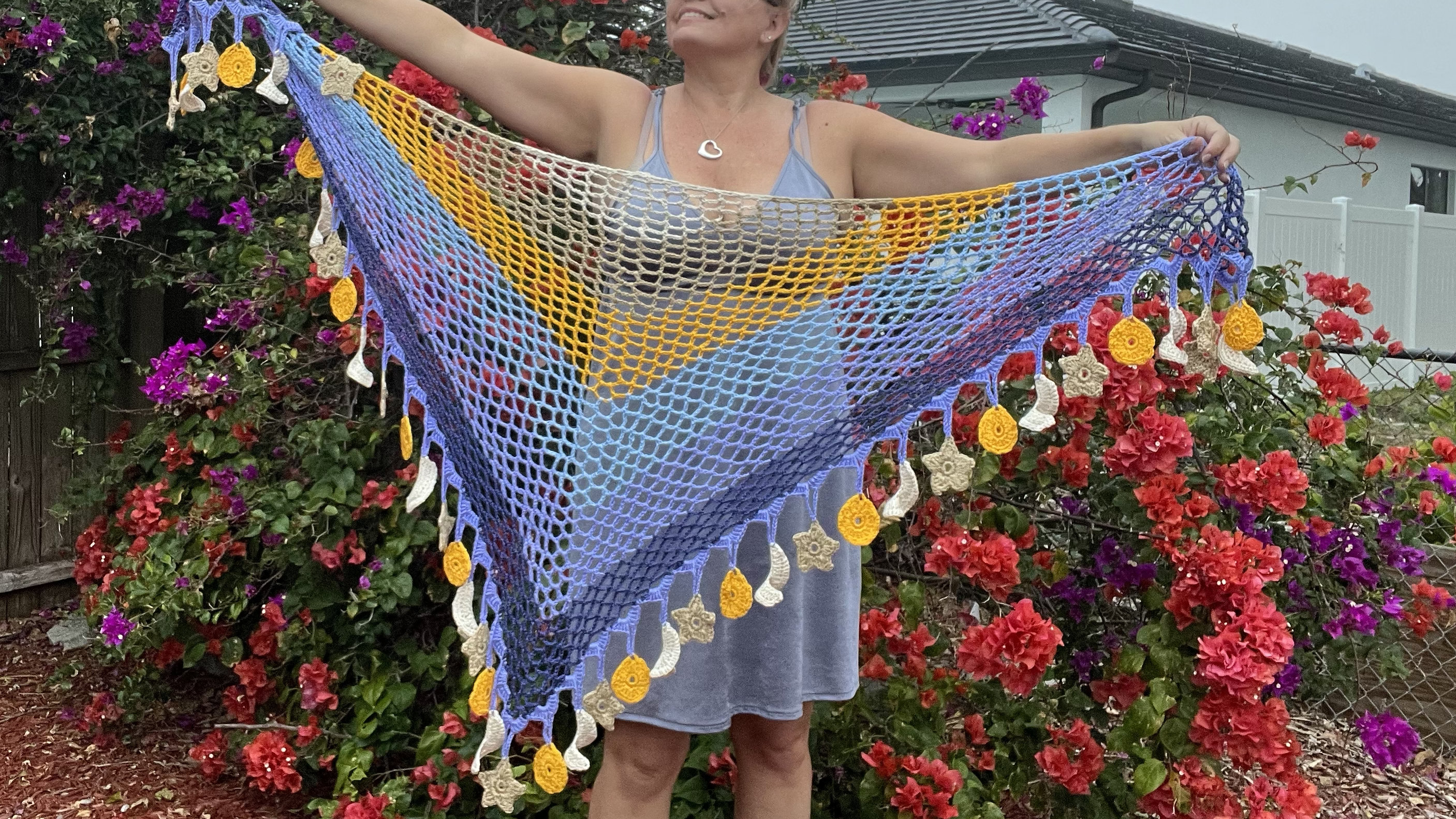 Sun Moon and Stars Crochet Shawl Pattern - Etsy