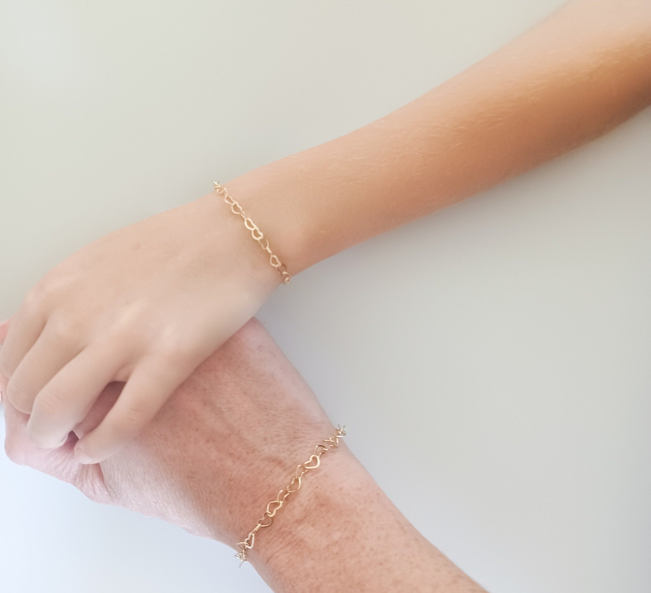 Mommy and Me Gold Filled Heart Chain- Toddler Bracelets- Baby Jewelry ...
