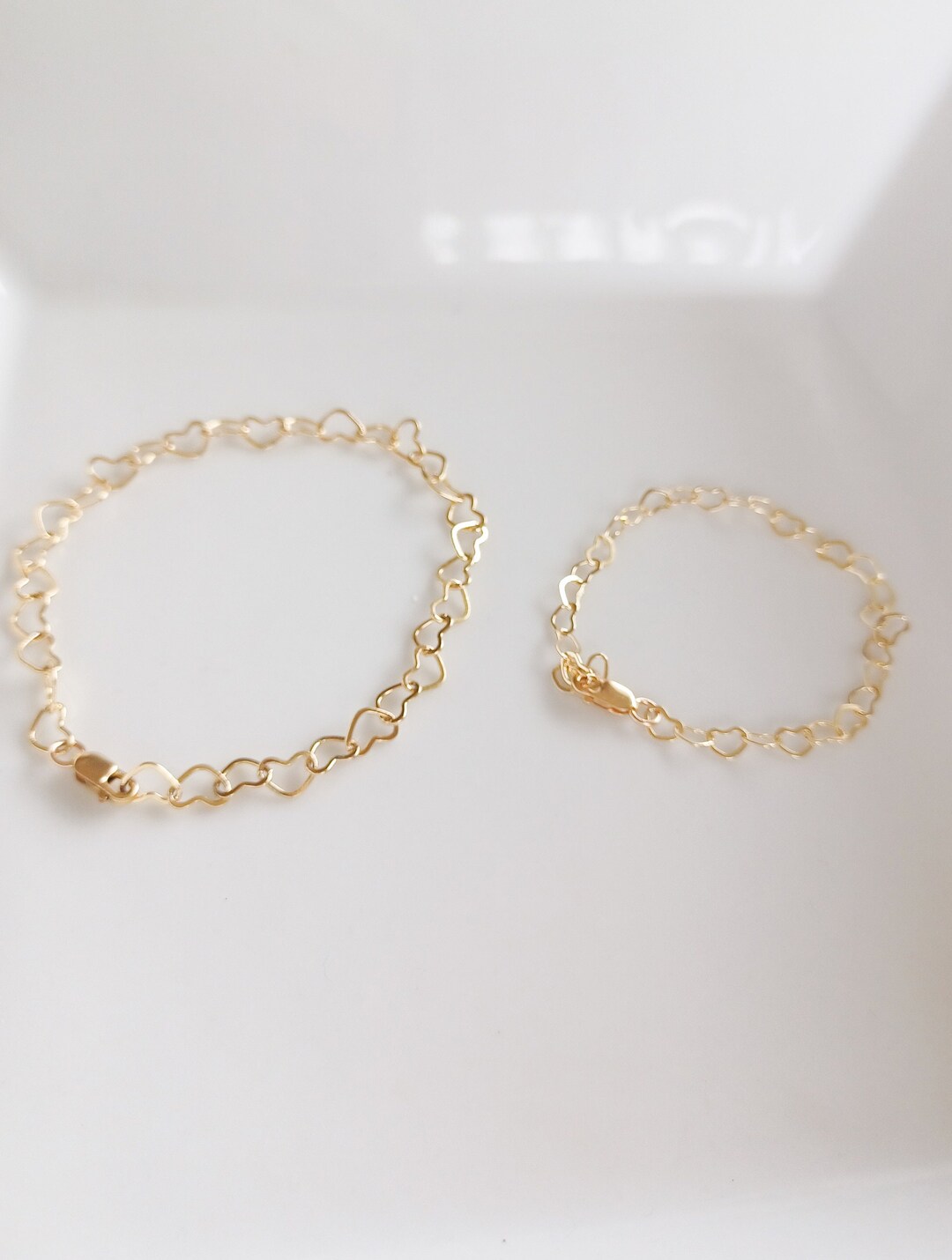 Mommy and Me Gold Filled Heart Chain- Toddler Bracelets- Baby Jewelry ...
