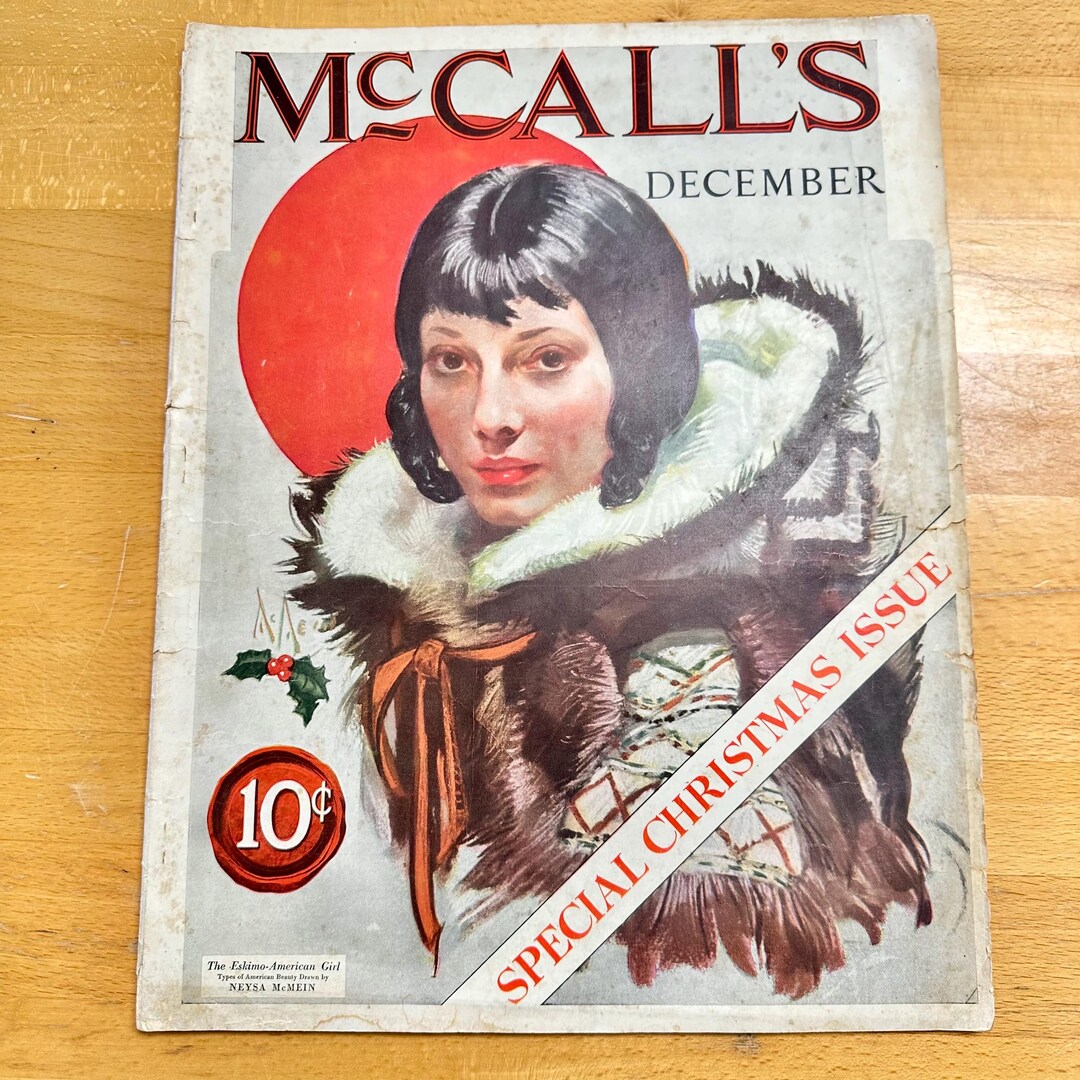 Vintage 1924 Mccall's MAGAZINE December Ephemera Pages Art Fashion ...