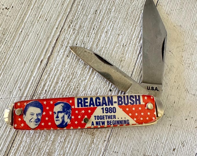 Vintage 1980 Reagan Bush Campaign Souvenir Novelty Pocket Knife ...