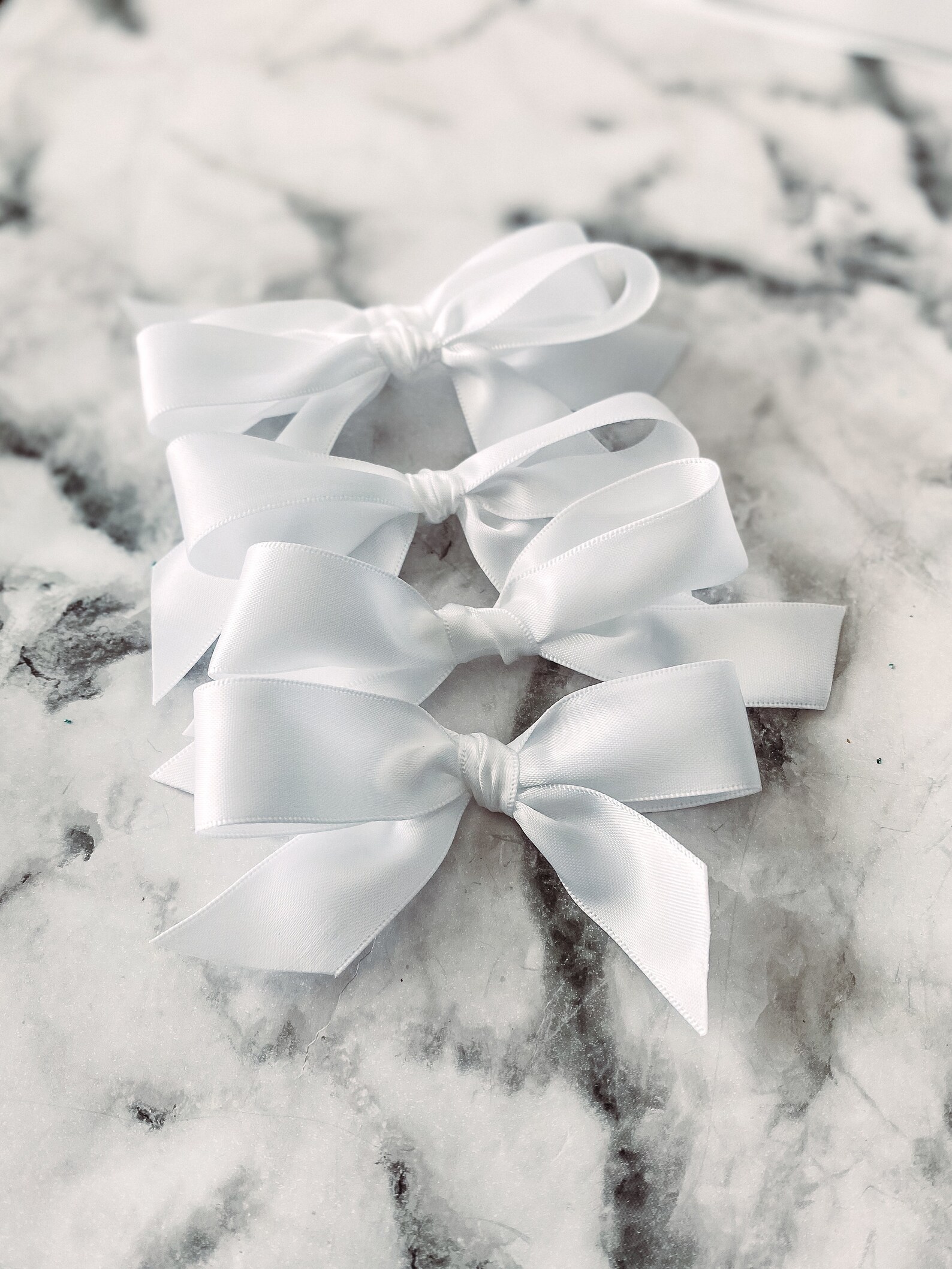 White Satin Bow Set Pretied Bows for Gifts Bows for Wedding Favor Bags ...