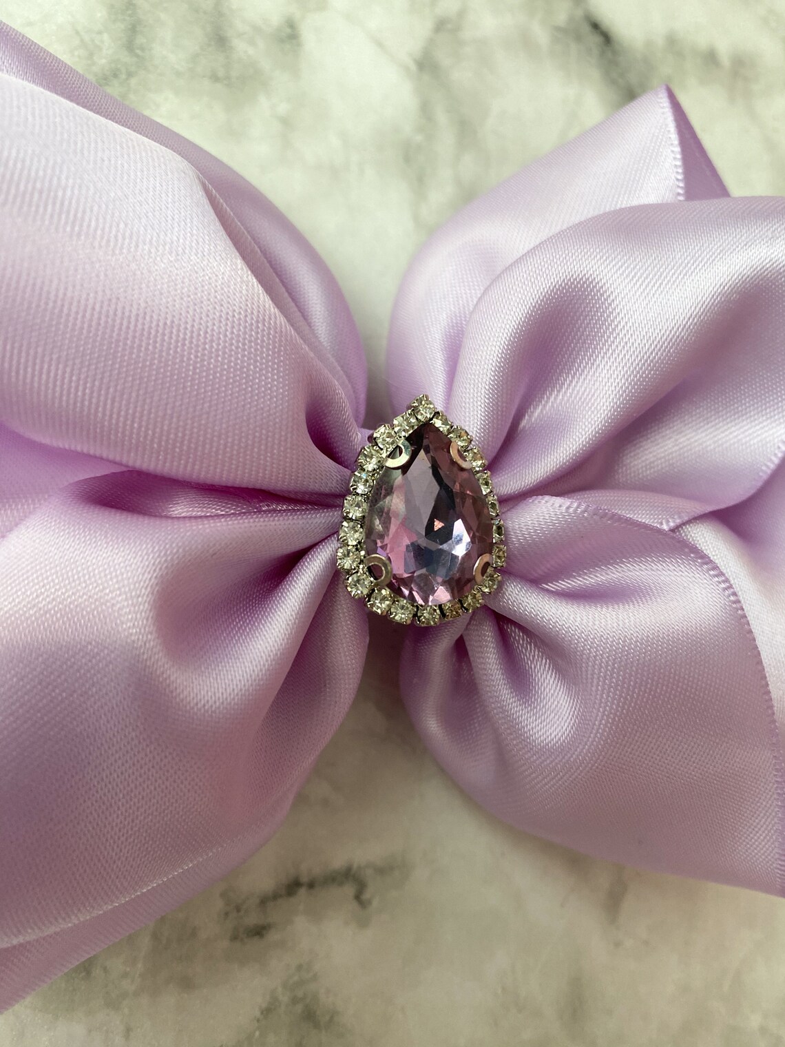 Light Purple Pageant Hair Bow, Rhinestone Ruffled Hair Bow, Extra Large ...