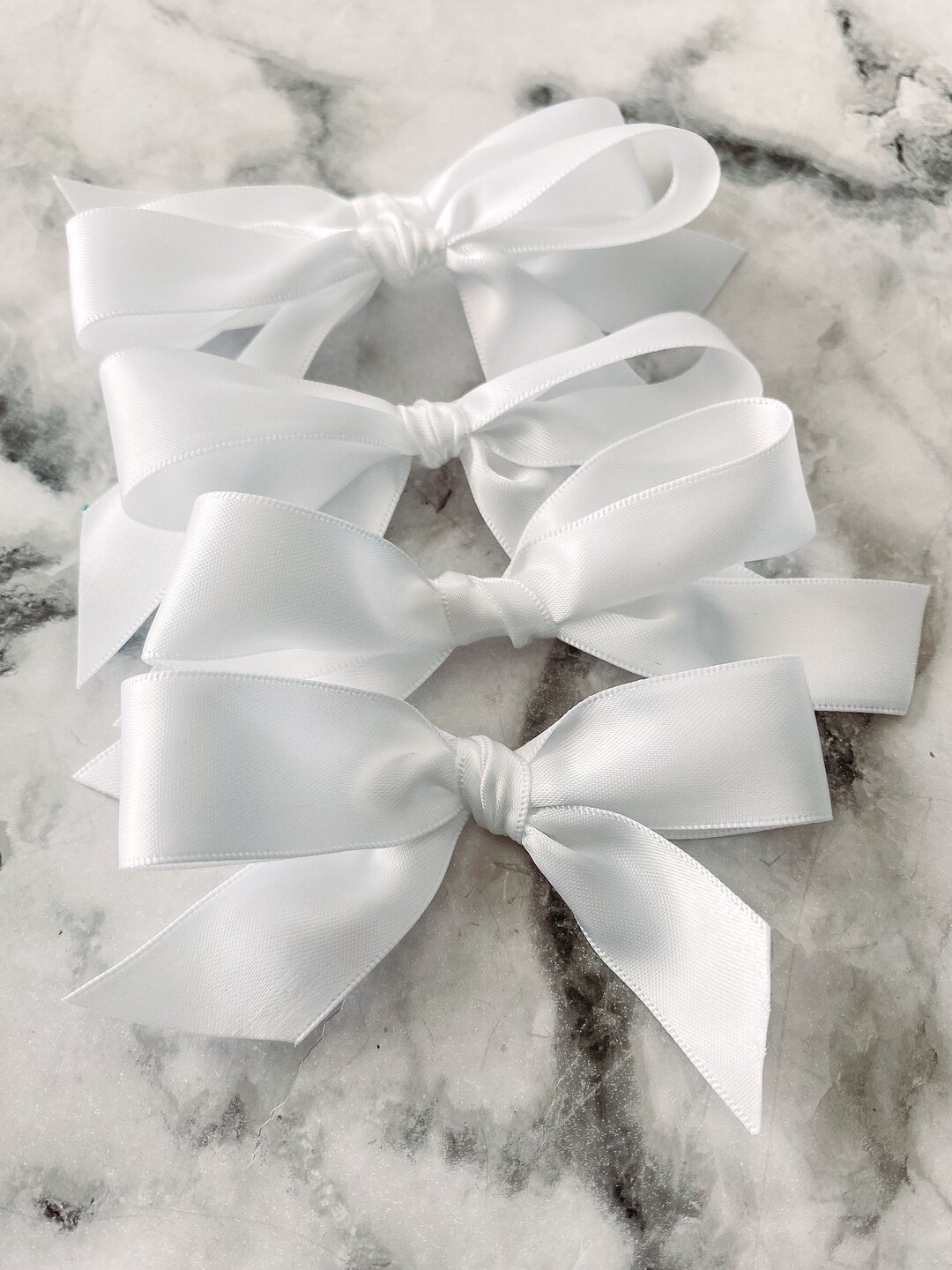 White Satin Bow Set Pretied Bows for Gifts Bows for Wedding Favor Bags ...