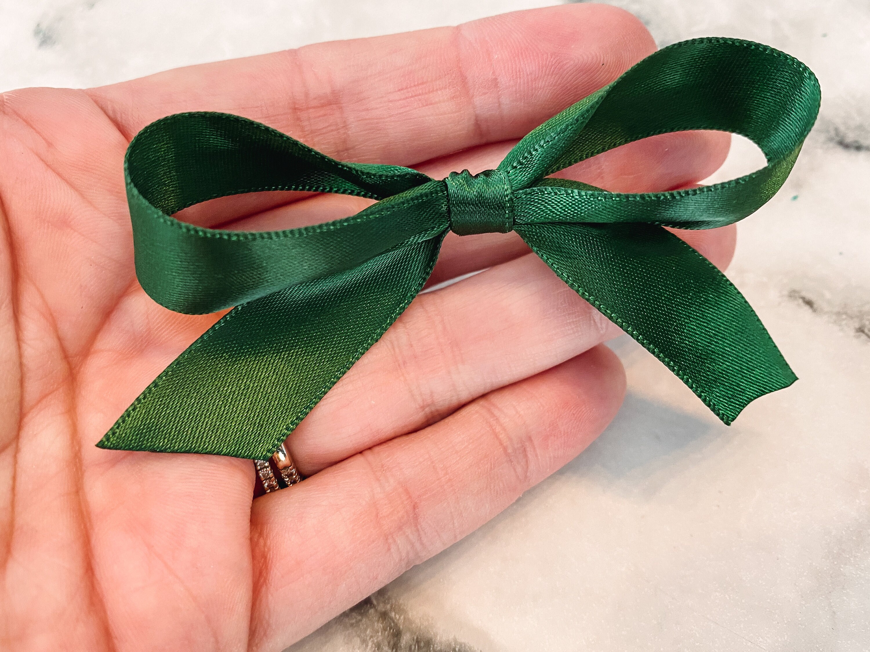Dark Green Satin Bow Set Pretied Bows for Gifts Bows for Wedding Favor ...