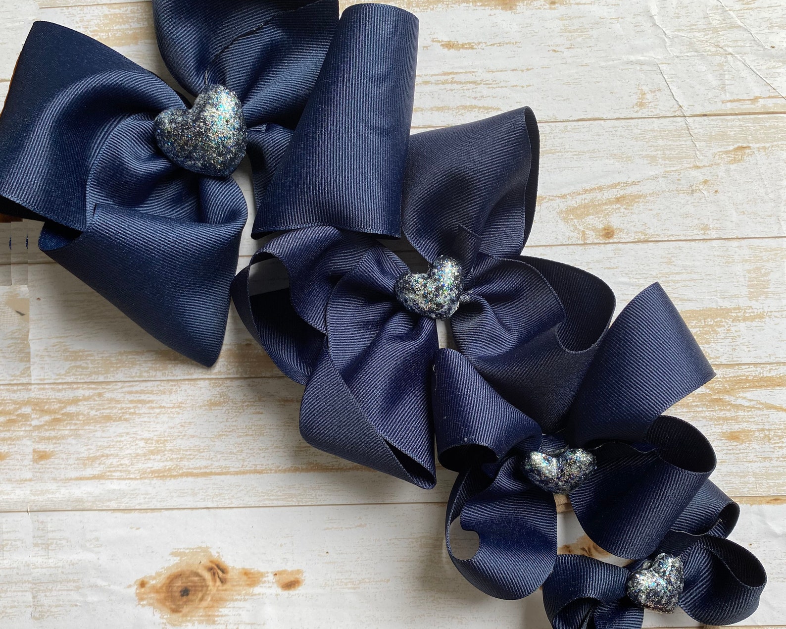 Navy Hair Bow in Four Sizes classic Hair Bow matching for | Etsy