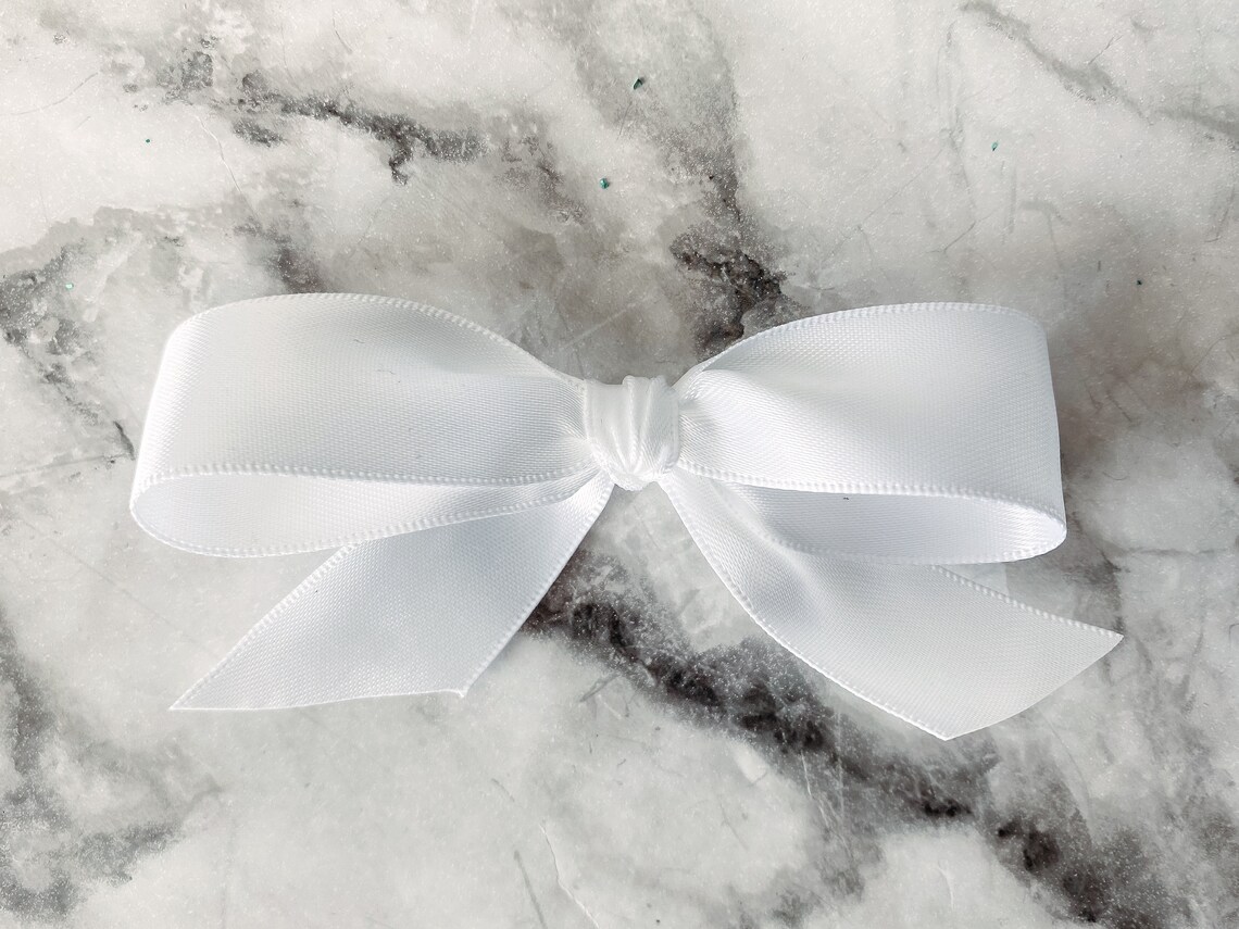 White Satin Bow Set Pretied Bows for Gifts Bows for Wedding Favor Bags ...