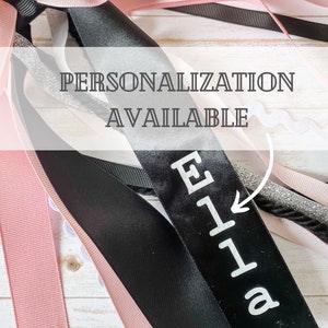 Halloween Bag Tag Streamer Ribbon Name Personalized Pink Black ...