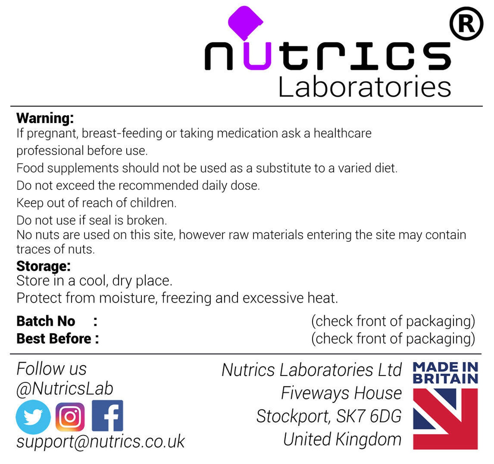 Nutrics® Collagen Powder Protein High Grade Unflavoured Hydrolysed 100 ...