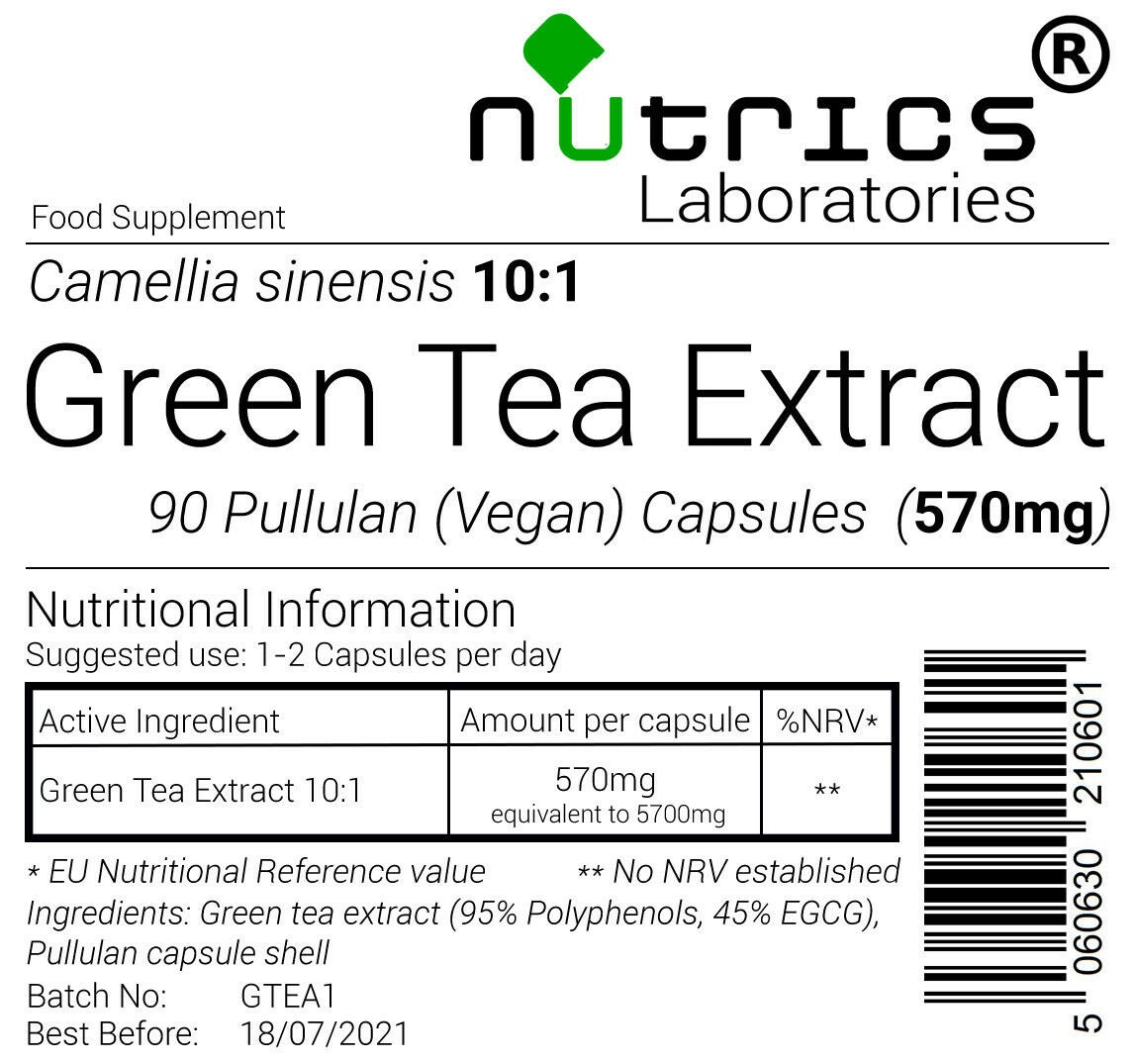 100% Pure GREEN TEA Extract 570mg Strong Vegan Capsules 95 | Etsy