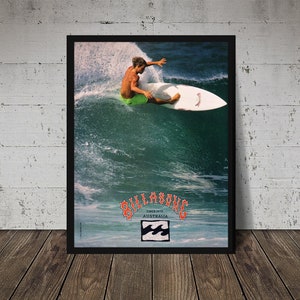 1990 BILLABONG Surfing Poster - Vintage Surfing Poster, Retro Surf Poster, Beach Decor, Surfing ...
