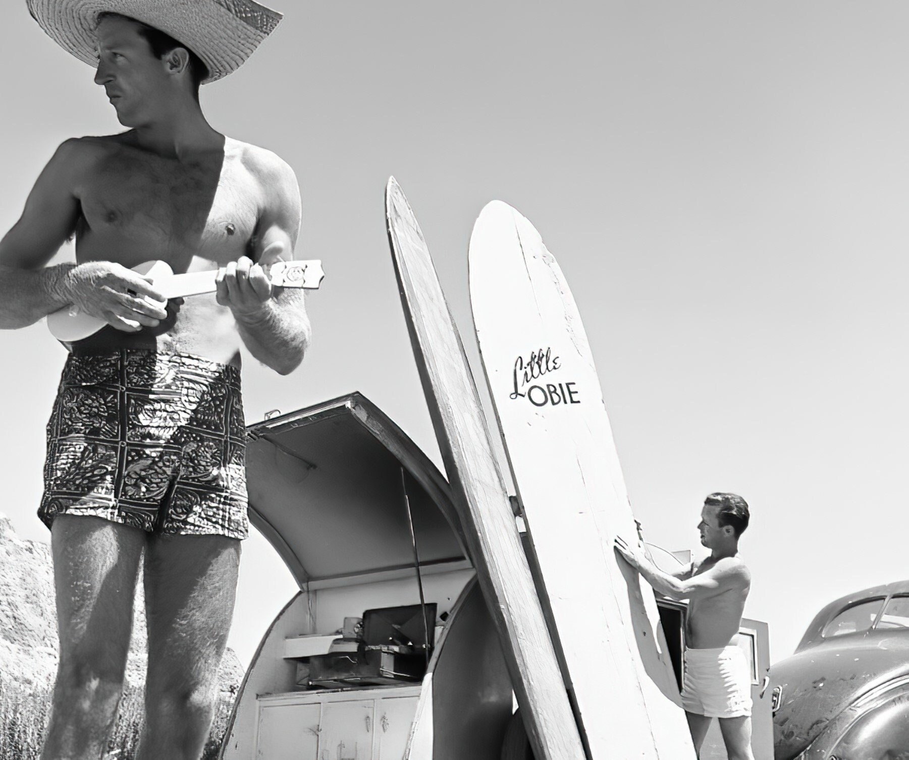 1950s Vintage Surfing Photo – Black & White Surf Scene (digital ...