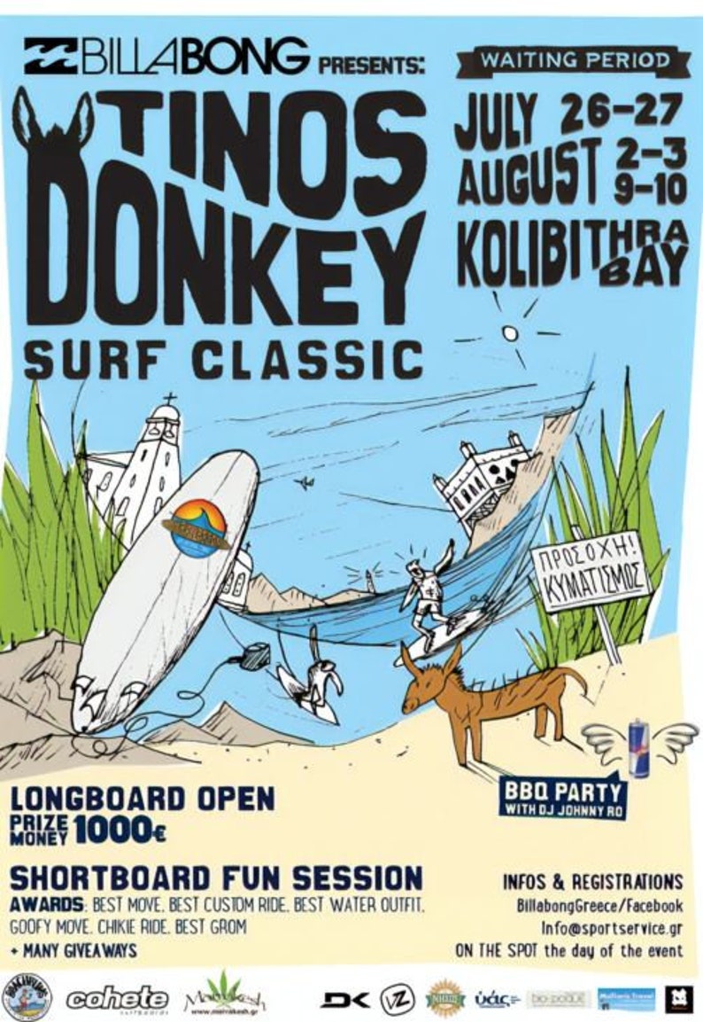 BILLABONG TINOS DONKEY Surf Print - Surfing Poster - Etsy
