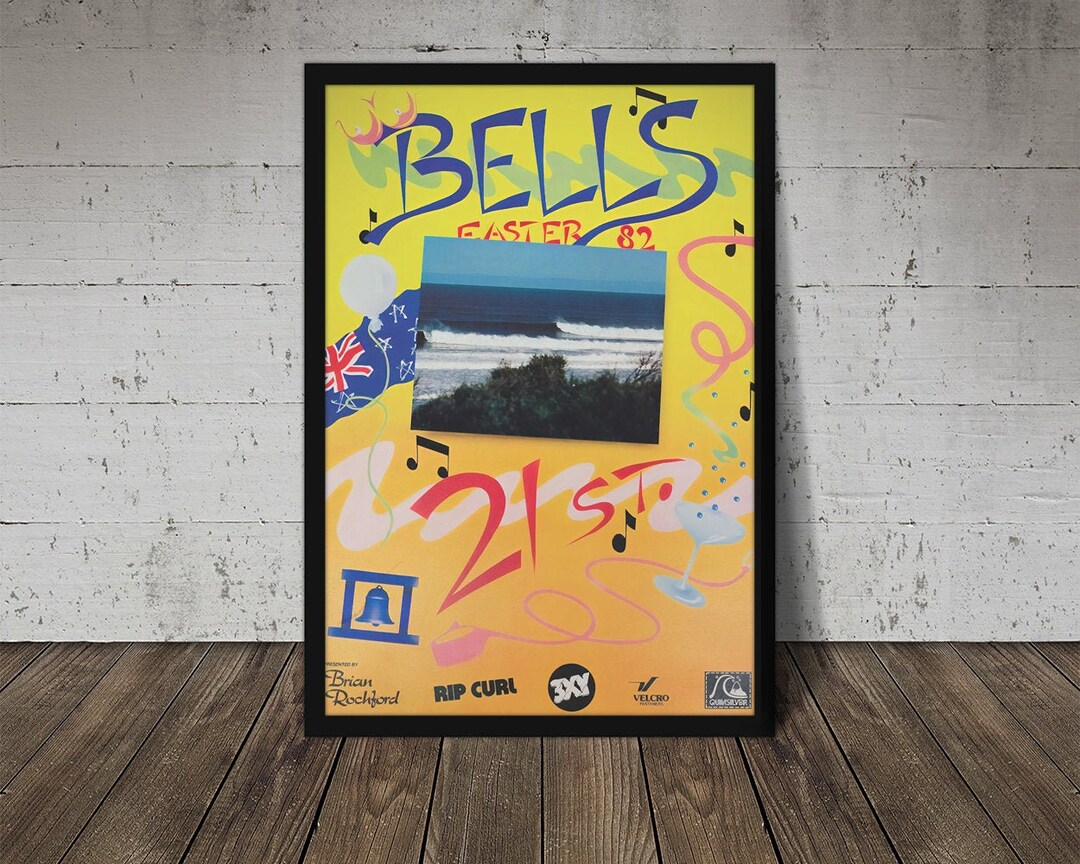 1982 RIP CURL BELL'S Surfing Competition Print - Vintage Surfing Poster ...