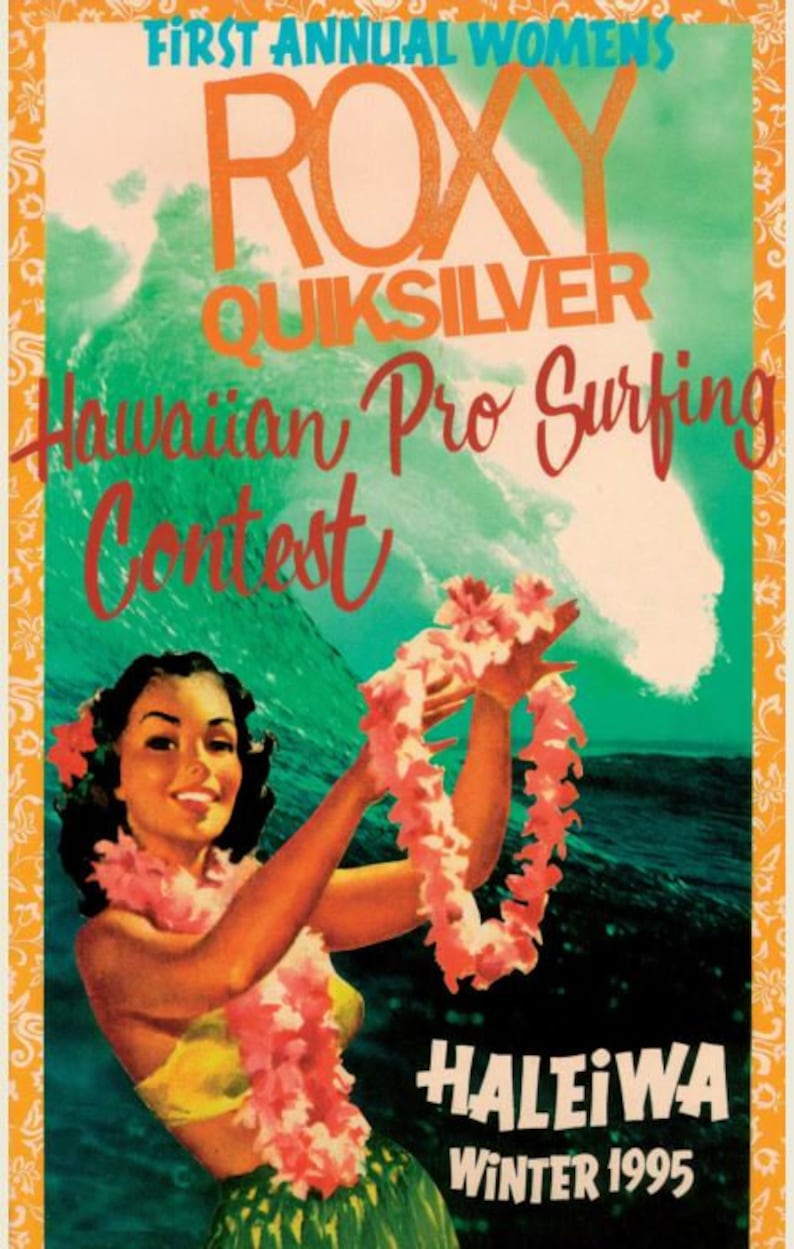 1995 ROXY QUIKSILVER HAWAII Pro Surfing Competition Print - Etsy