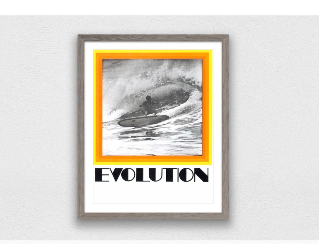 Vintage EVOLUTION SURFING Poster - Surfing Print - Etsy