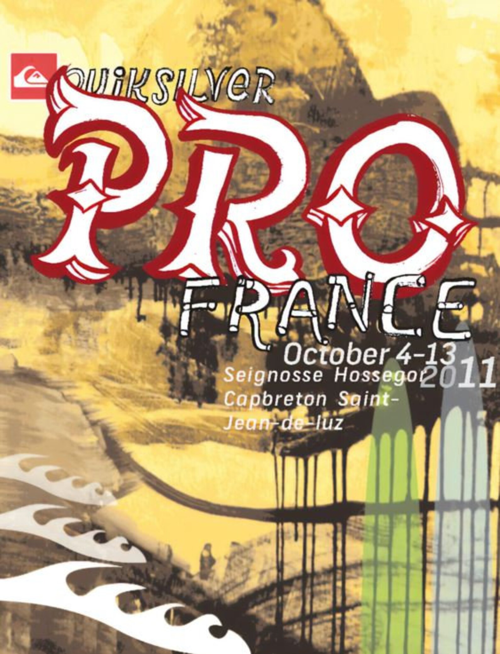 2011 QUIKSILVER PRO FRANCE Surfing Competition Print Surfing Poster - Etsy