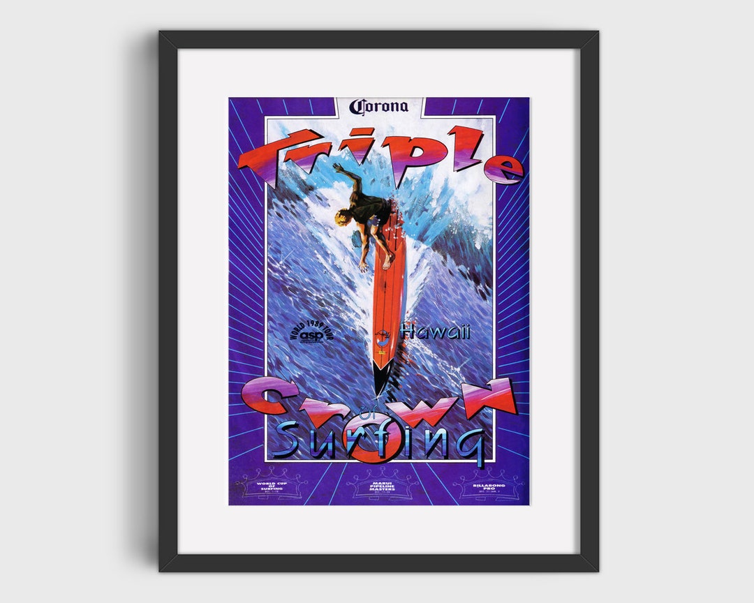 1989 Corona Triple Crown Surfing Competition Print – Vintage Retro Surf ...