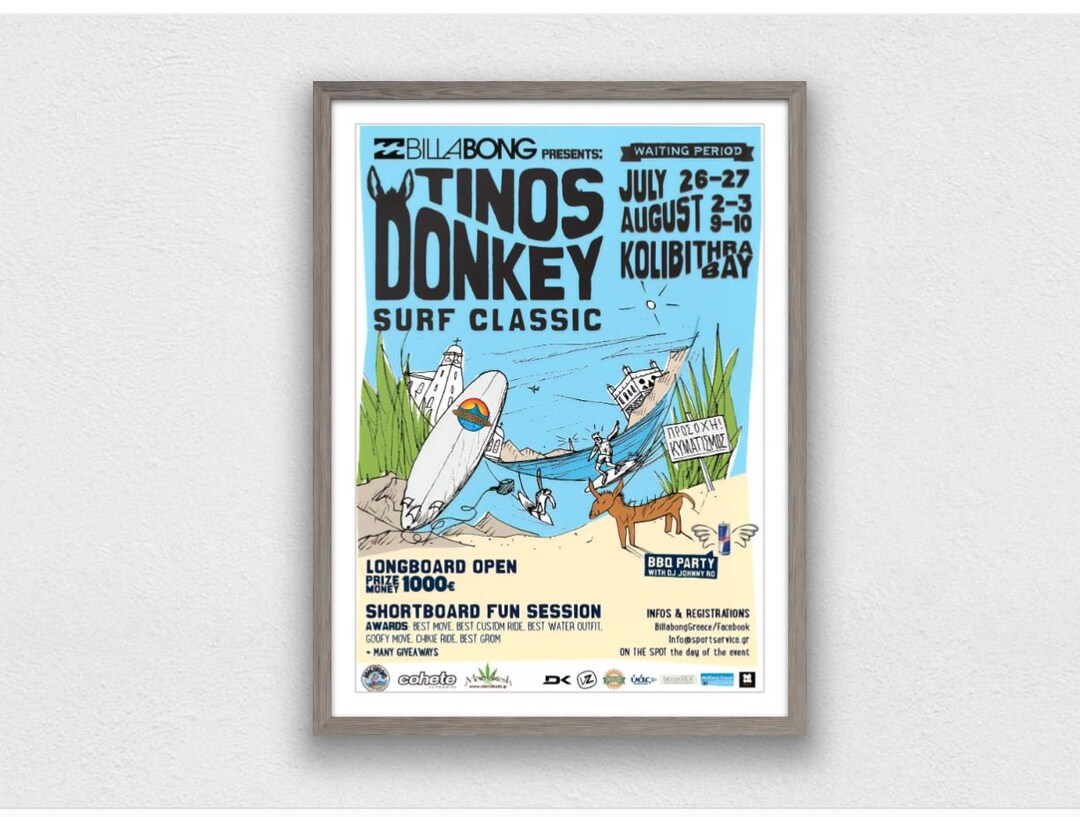 BILLABONG TINOS DONKEY Surf Print - Surfing Poster - Etsy