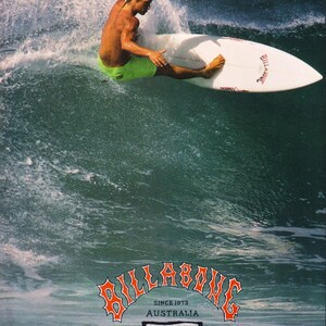 1990 BILLABONG Surfing Poster - Vintage Surfing Poster, Retro Surf Poster, Beach Decor, Surfing ...