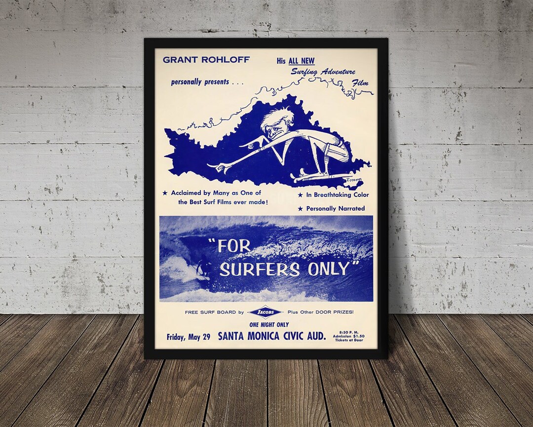 For Surfers Only Surfing Adventure Film Poster - Vintage Surfing Poster ...