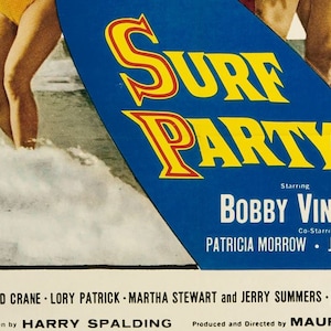 1964 SURF PARTY Movie Poster - Surfing Print - Etsy