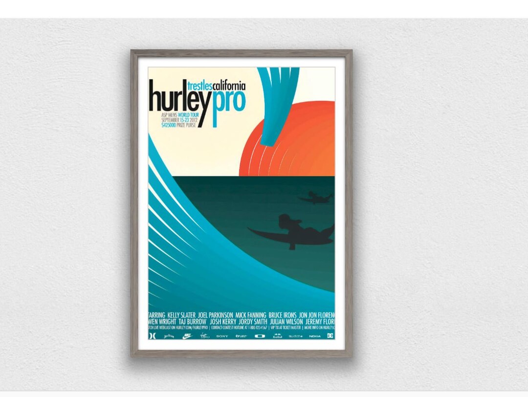 2012 HURLEY PRO TRESTLES Surf Competition Print - Surfing Poster - Etsy