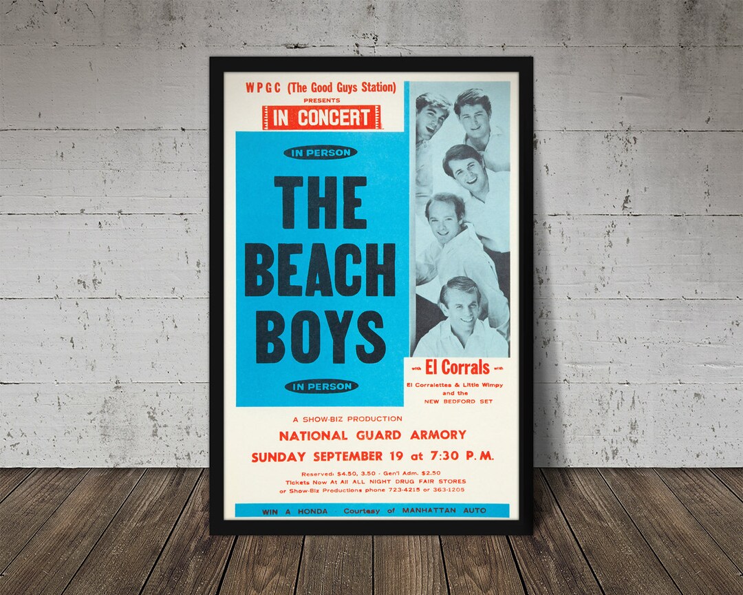 1965 BEACH BOYS Concert Poster - Surfing Poster - Etsy