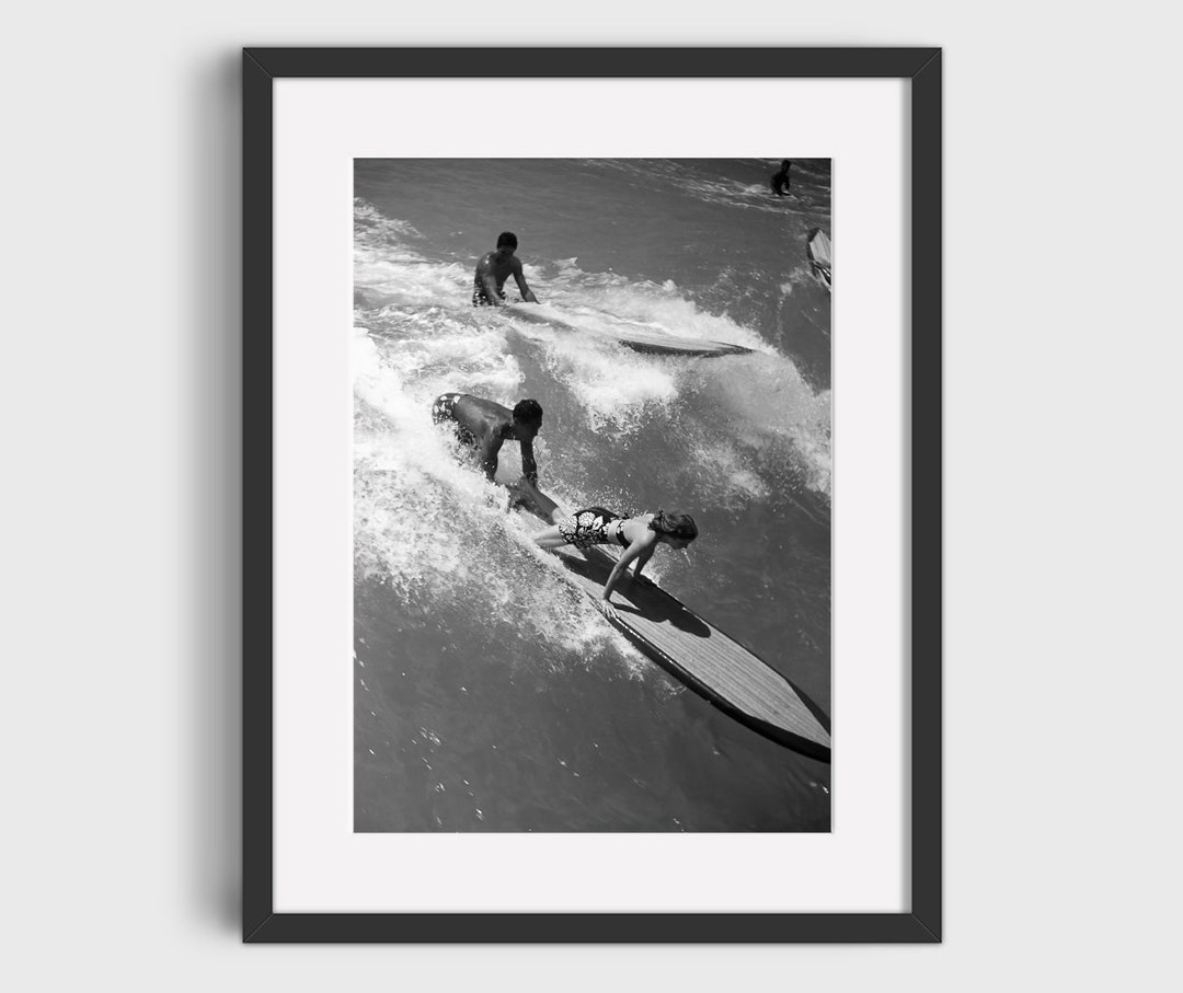 VINTAGE SURFING Photo - Digital Download, Printable Art, Black & White ...