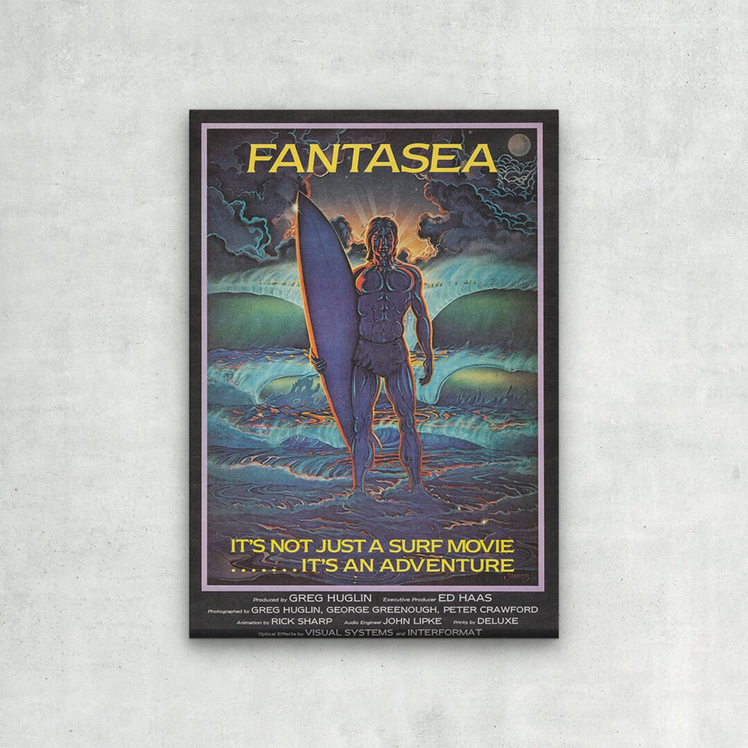 WRAPPED CANVAS - 1978 FANTASEA - Greg Huglin Films Surfing Movie Poster ...