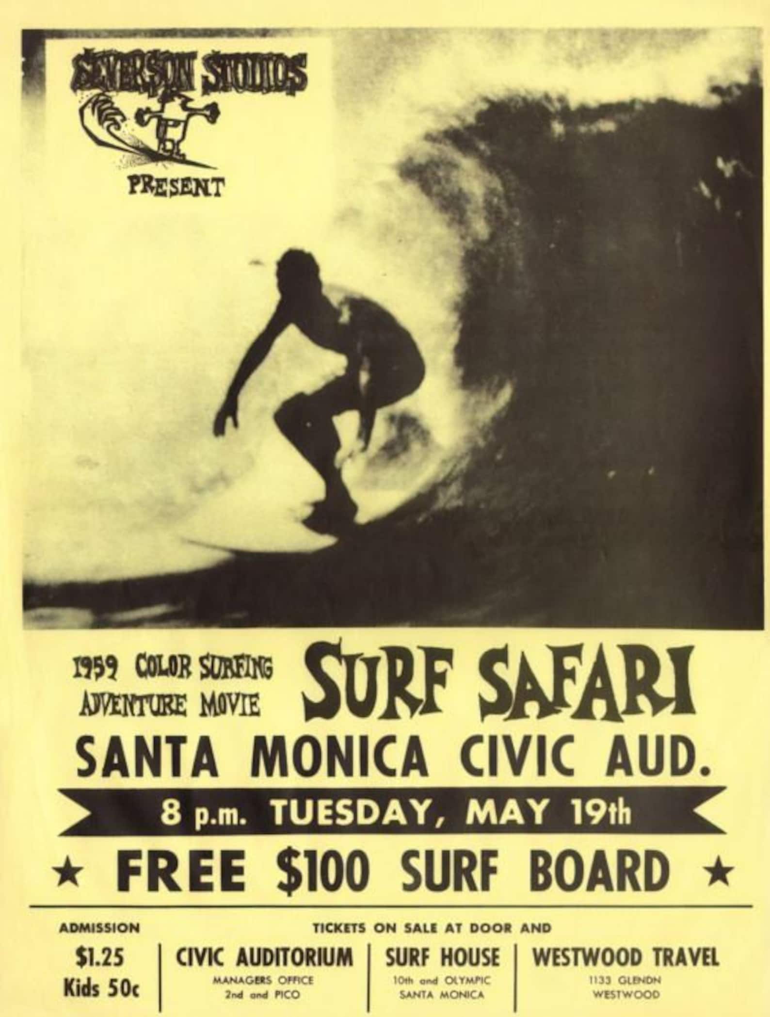 1959 SURF SAFARI Movie Poster Vintage Surfing Poster Retro - Etsy