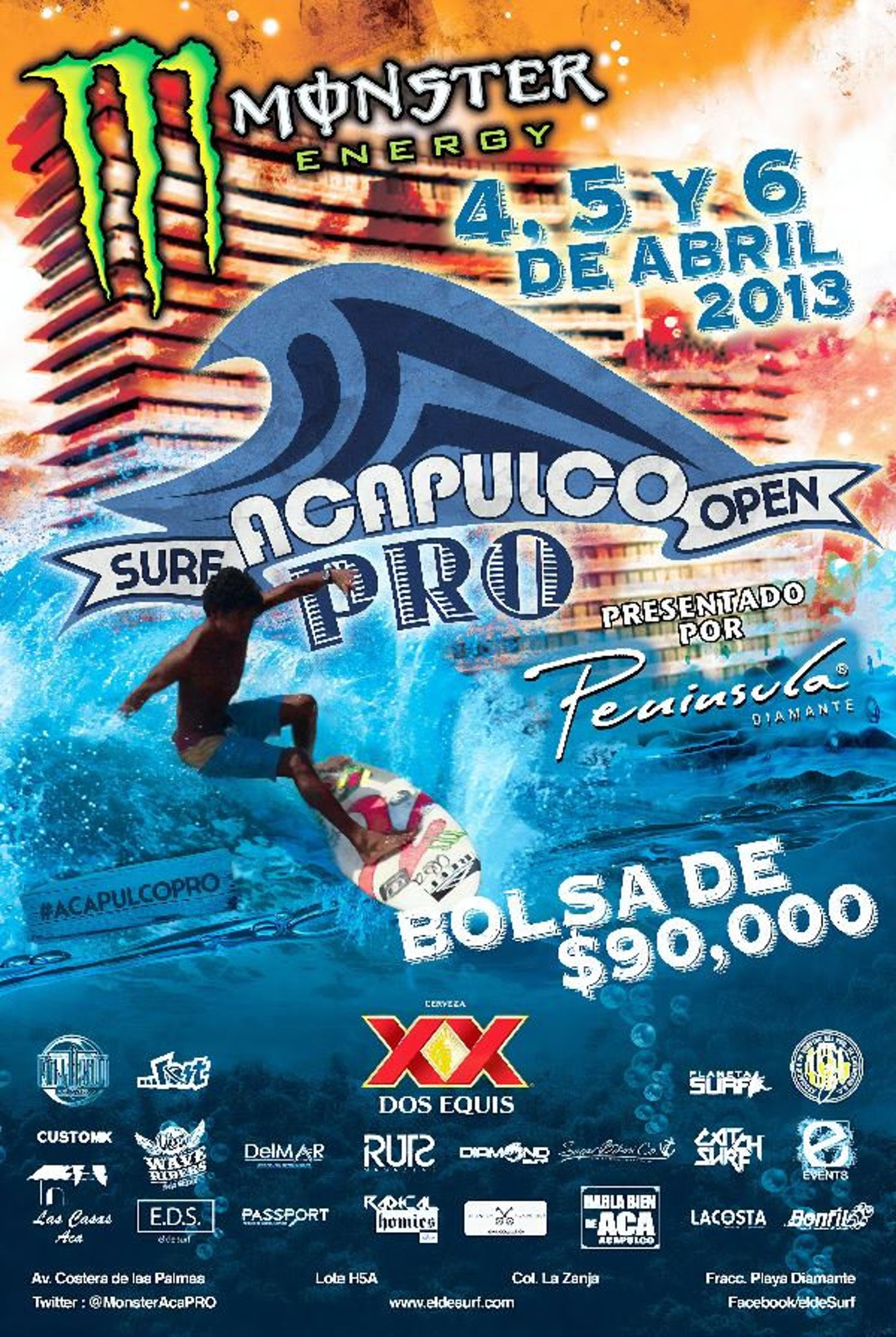 2013 ACAPULCO PRO Surf Competition Print Surfing Poster - Etsy