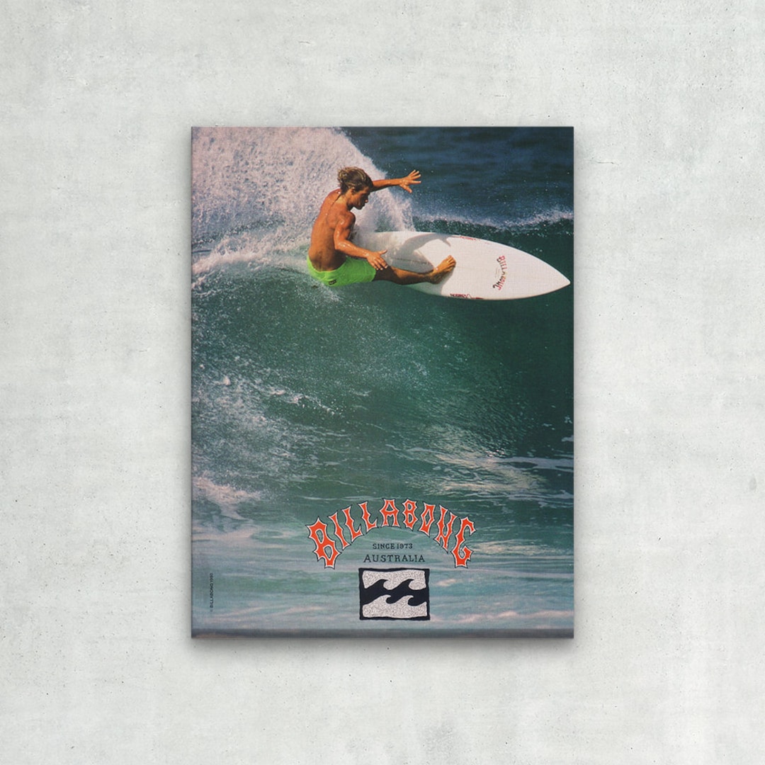 1990 Billabong Surfing Poster – Vintage Surf Wall Art Canvas - Etsy