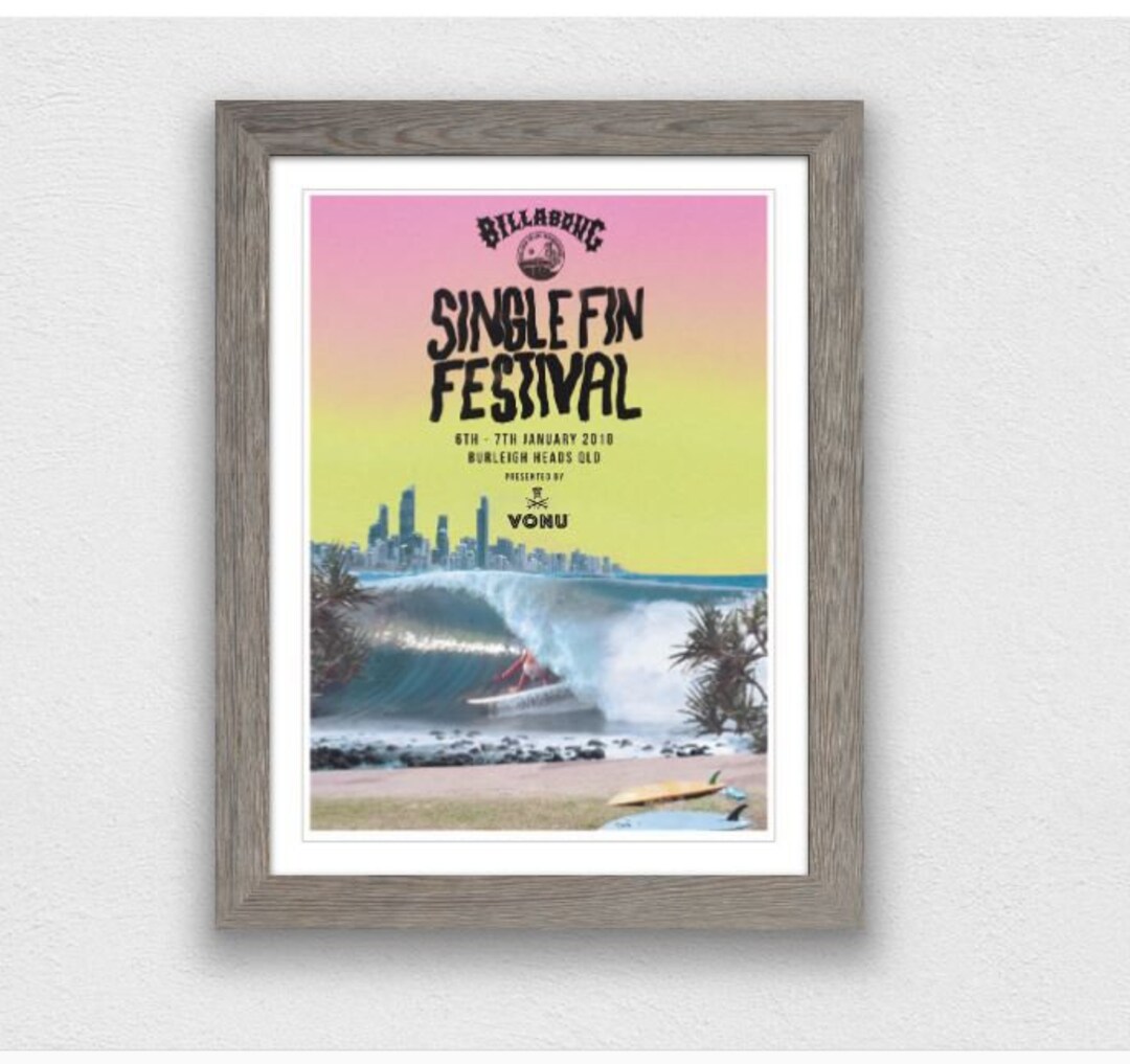 2018 BILLABONG SINGLE FIN Festival Surf Print - Surfing Poster - Etsy