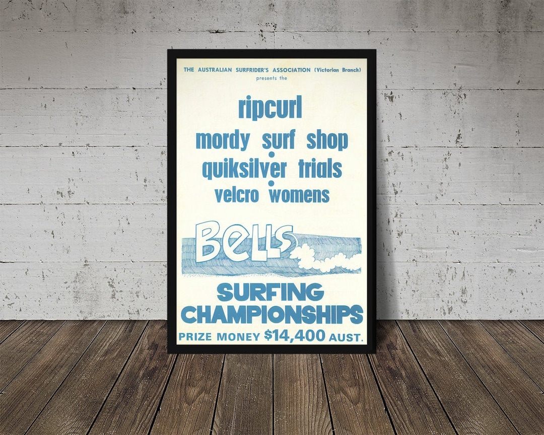 1977 Rip Curl Bells Surfing Championship Print - Vintage Surf Poster ...