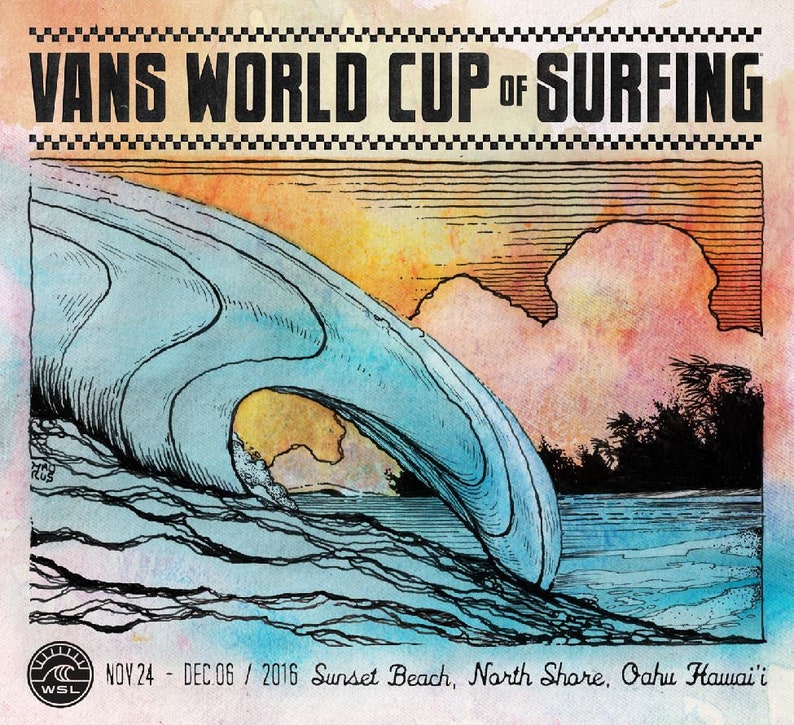 2016 VANS World Cup of Surfing Competition Print Surfing Poster - Etsy