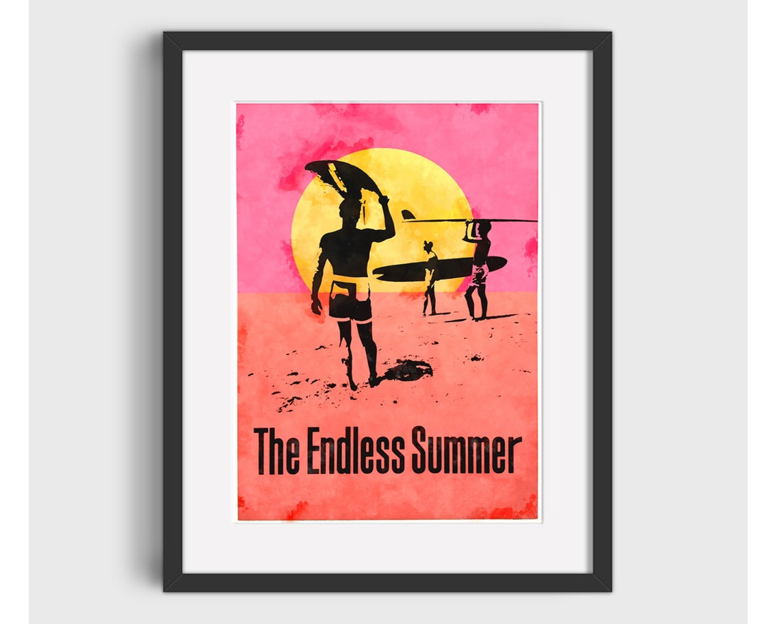 THE ENDLESS SUMMER Water Color Painting Surfing Print - Etsy