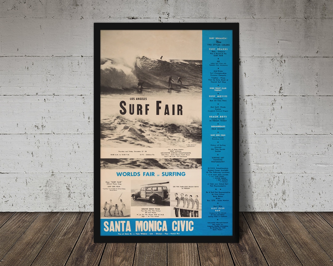 1962 BEACH BOYS Concert Poster - Surfing Poster - Etsy