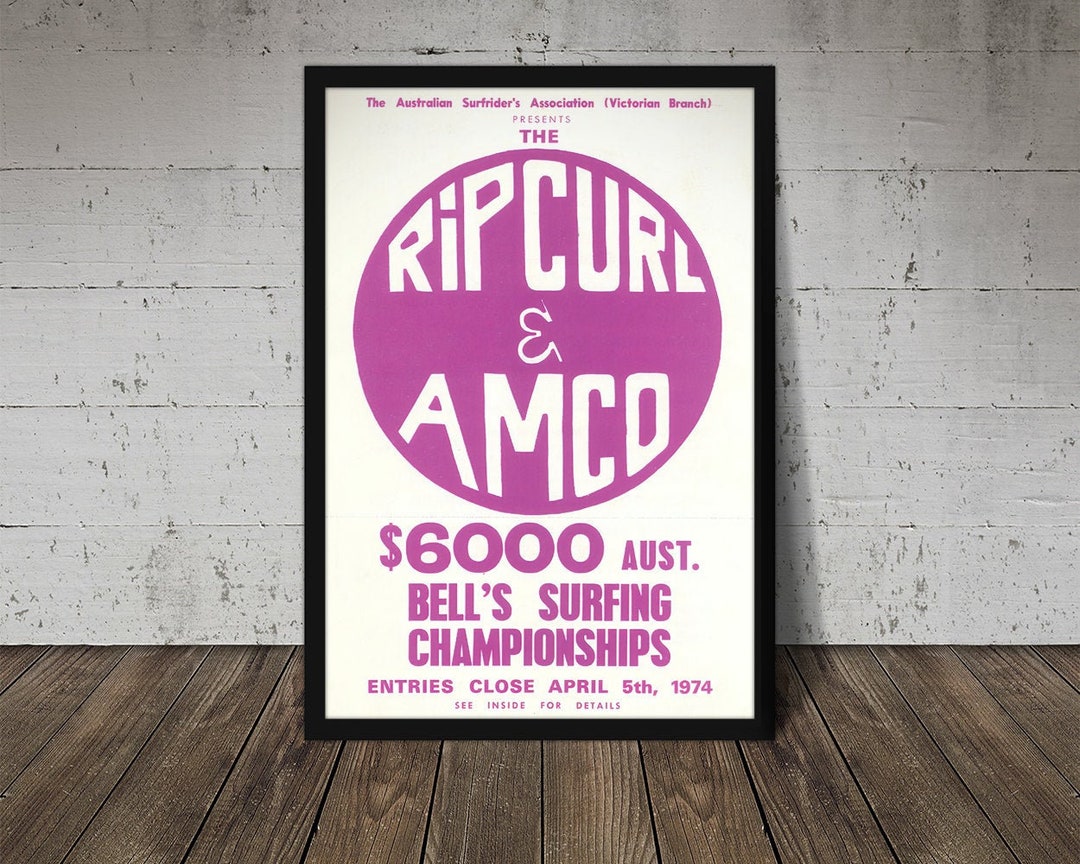 1974 RIP CURL BELLS Surfing Championship Competition Print - Vintage ...