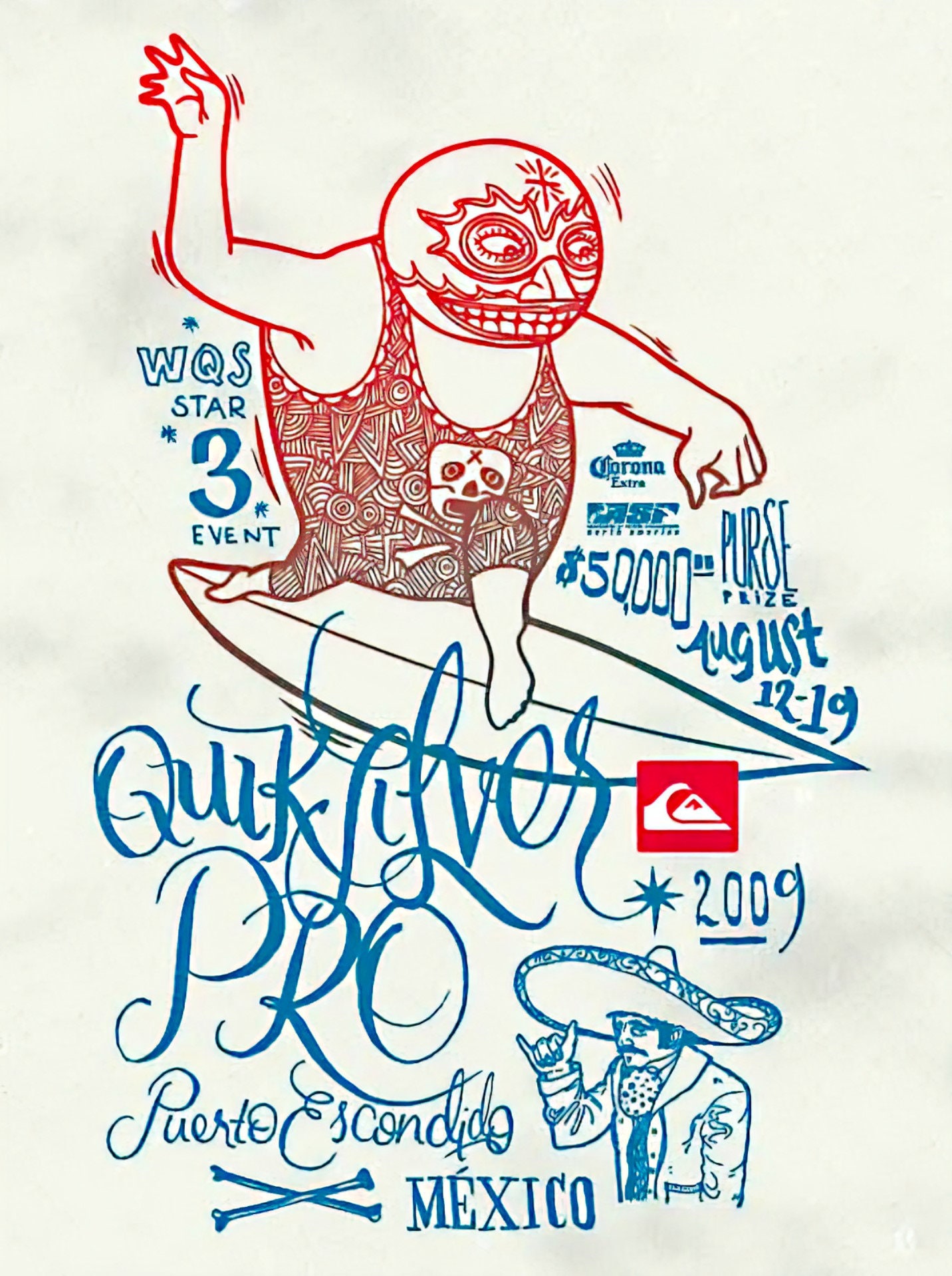 2009 QUIKSILVER PRO Puerto Escondido Mexico Surfing Competition Print ...