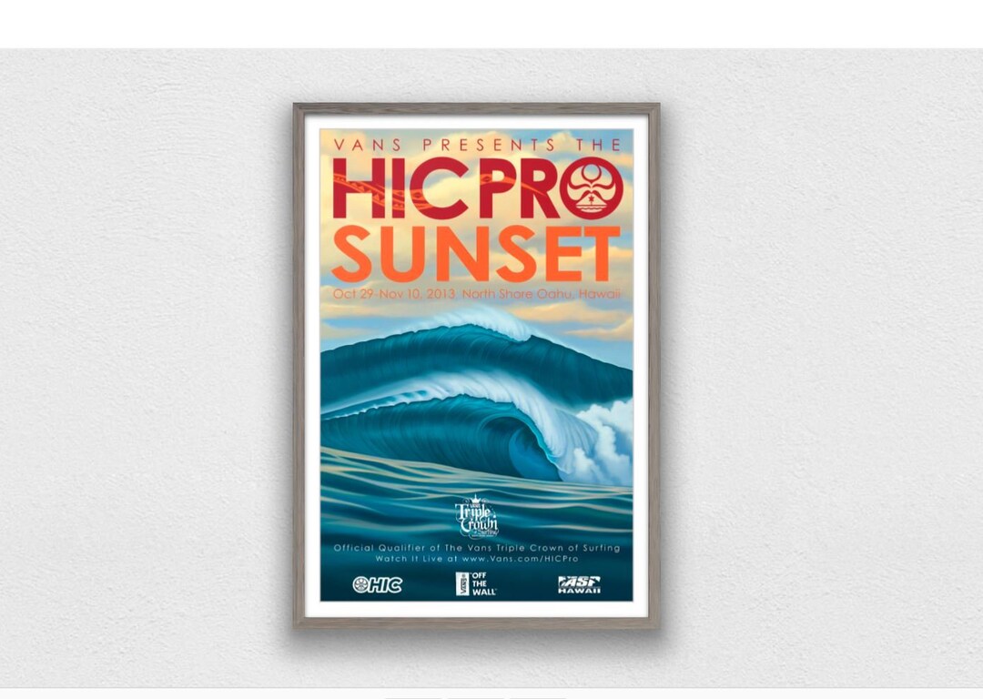 2013 VANS HIC PRO Sunset Beach Competition Print - Digital Download, Printable Art, Vintage ...