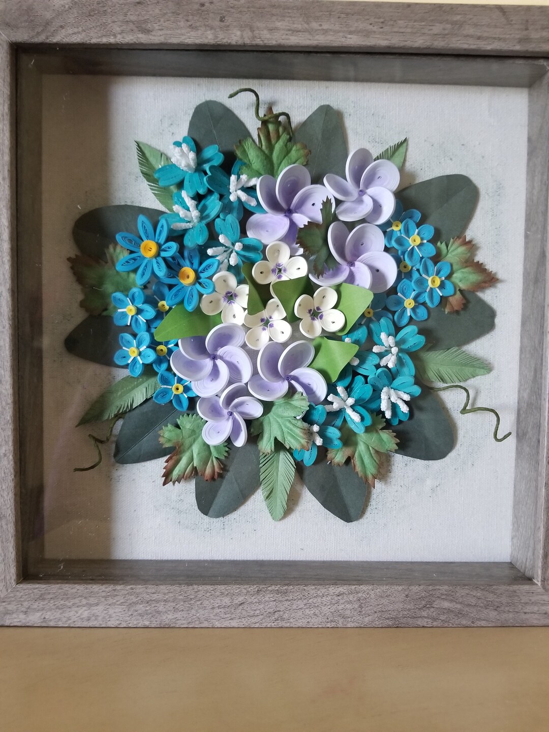Quilling Art - Blue Flowers - Wall Decor - Paper Flowers - Wall Hanging ...
