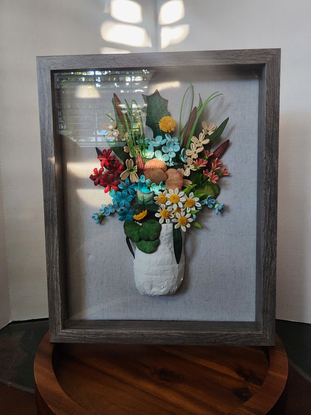 Quilling Art - Flower Bouquet in Basket 1 - Wall Art - Paper Flowers ...