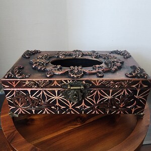 Decoupage Tissue Box - Vintage Decoration - Table Top - Baroque Decor ...