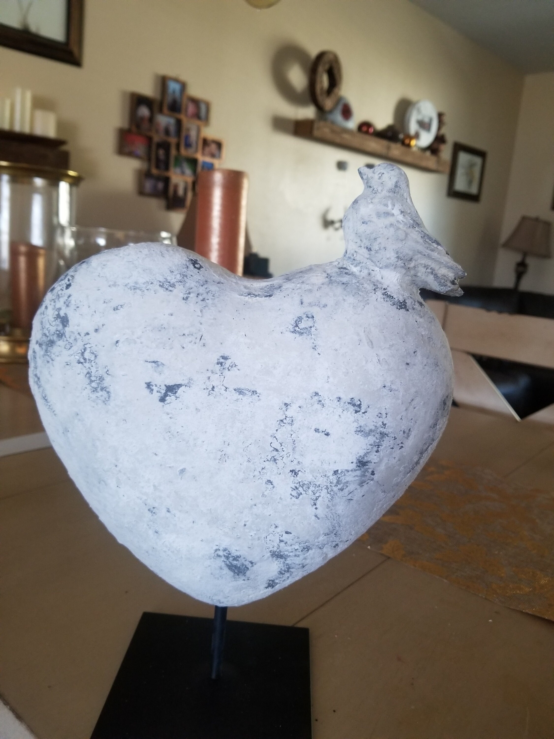 Mixed Media Art Powertex Heart With Bird Stone Art - Etsy UK