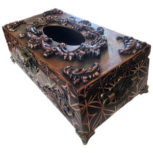 Decoupage Tissue Box - Vintage Decoration - Table Top - Baroque Decor ...