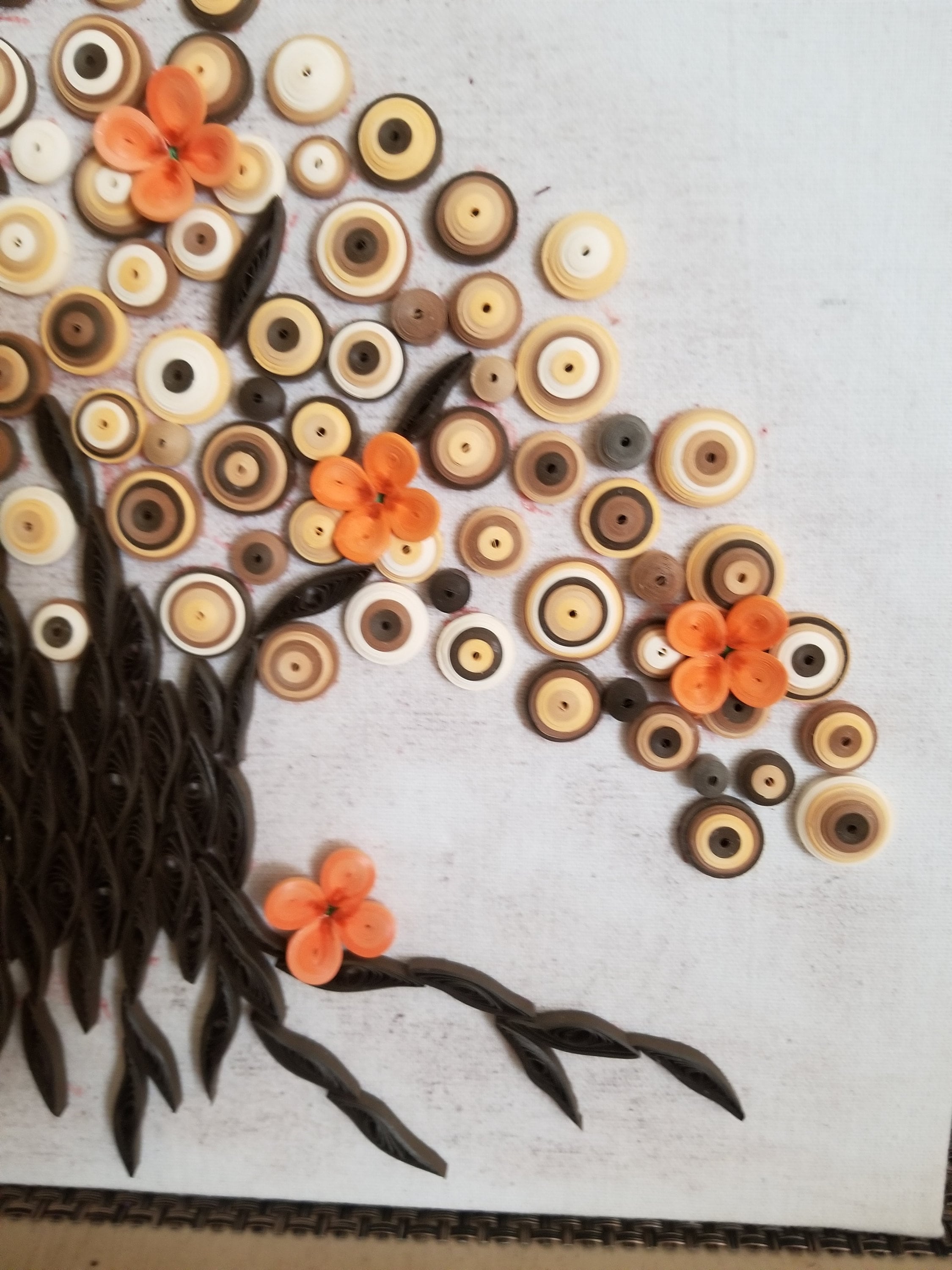 Quilling Art - Tree Brown and Orange - Wall Art - Paper - Wall Hanging ...