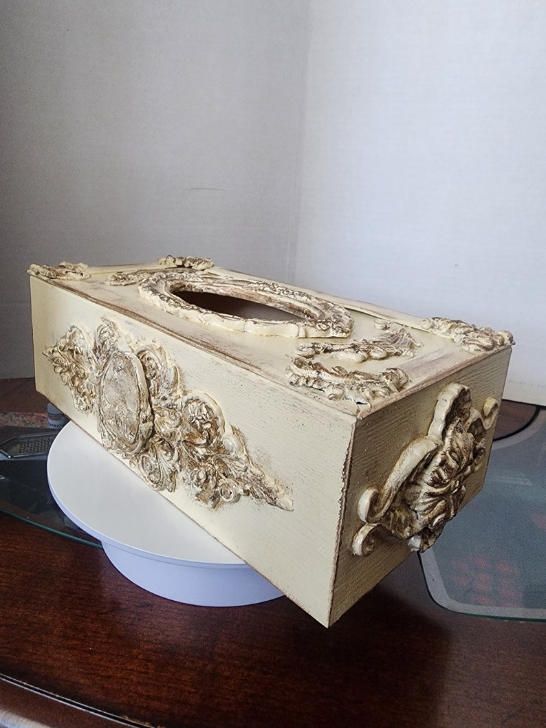 Decoupage Tissue Box - Vintage Decoration - Table Top - Baroque Decor ...