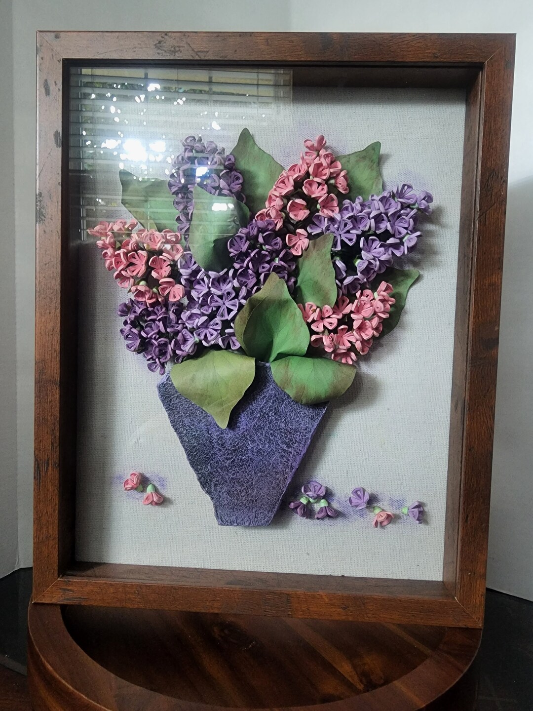 Quilling Art - Purple Lilac Flowers in Purple Powertex Vase- Wall Art ...