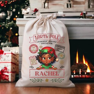 Personalized Elf Bag, Personalized Santa Sack, Christmas Gift Bag ...